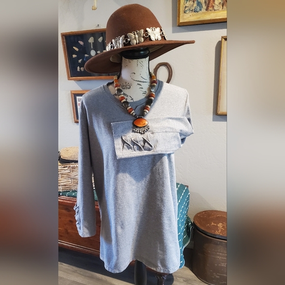 neon buddha | Tops | Neon Buddha Gray Long Sleeve Shirt Lux Leisure ...